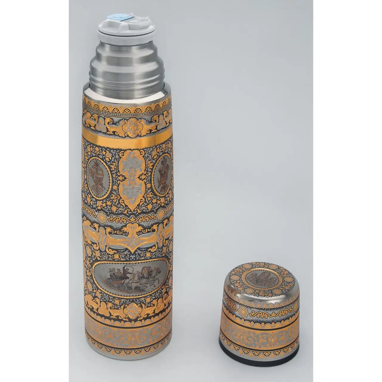 Thermos Decorated With " Russian Pattern" 375*85 Mm Souvenir For A Rich ...