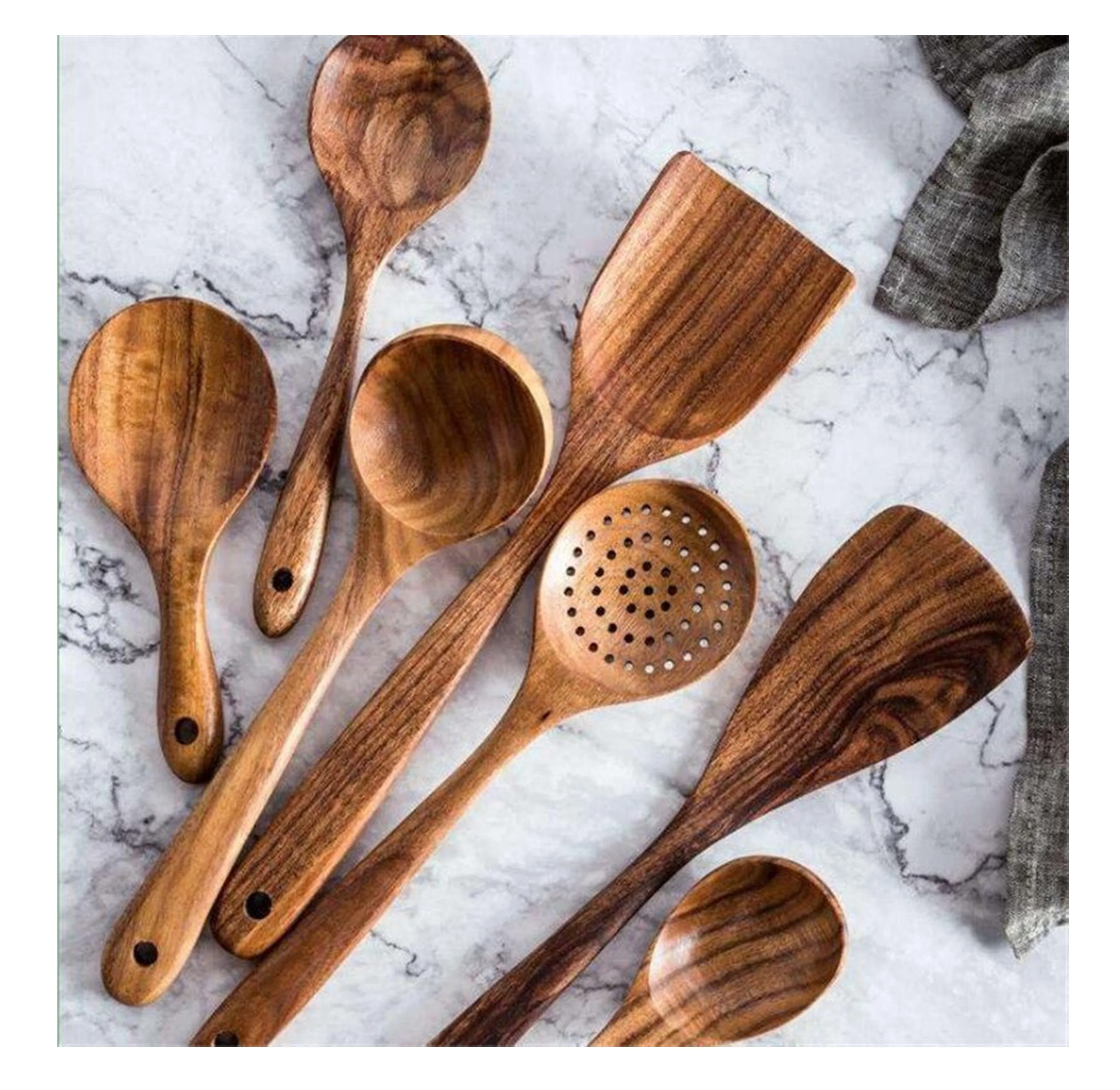 Acacia Wooden Utensils Set - Premium Quality Kitchen Tools