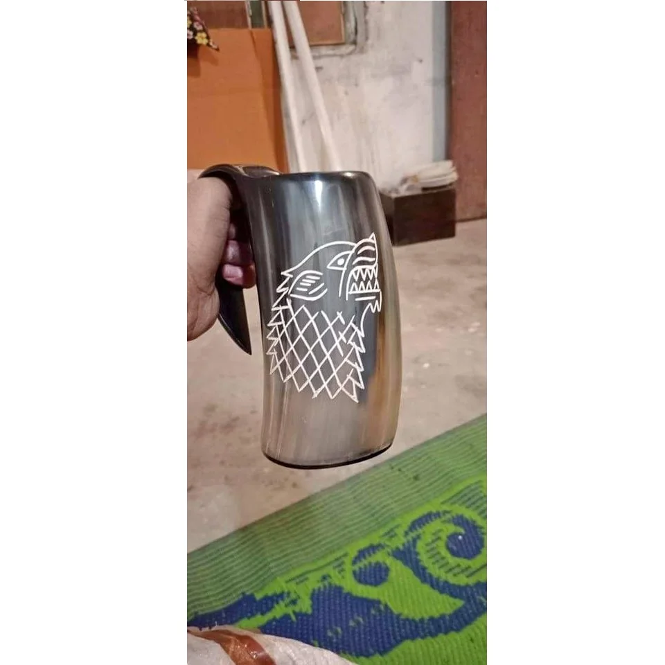 6 Inch Norse Pagan Viking Buffalo Horn Mug Grog Ale Mead Water Beer ...