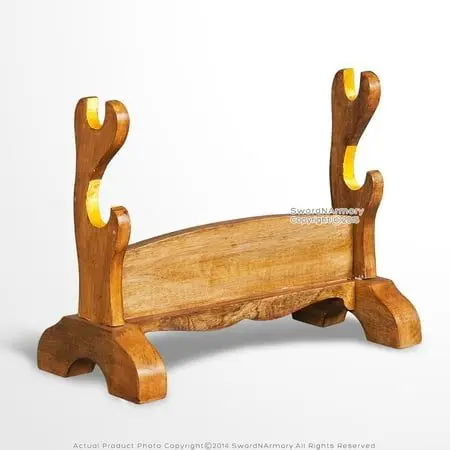 Elegant Wooden Medieval Sword Display Stand | High-End Craftsmanship ...