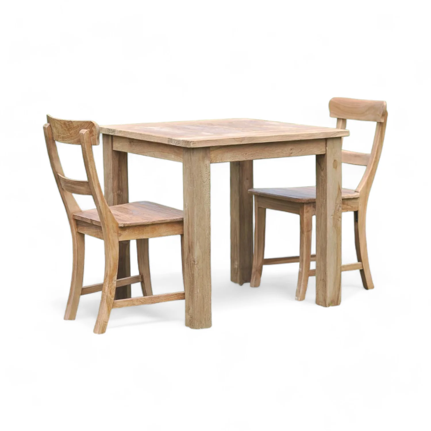 Classic Old Design Small Dining Table Set 2 with Teak Cafe Table and ...