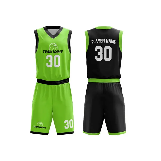 Latest Custom Made Designed Reversible Embroidery Basketball Uniform ...