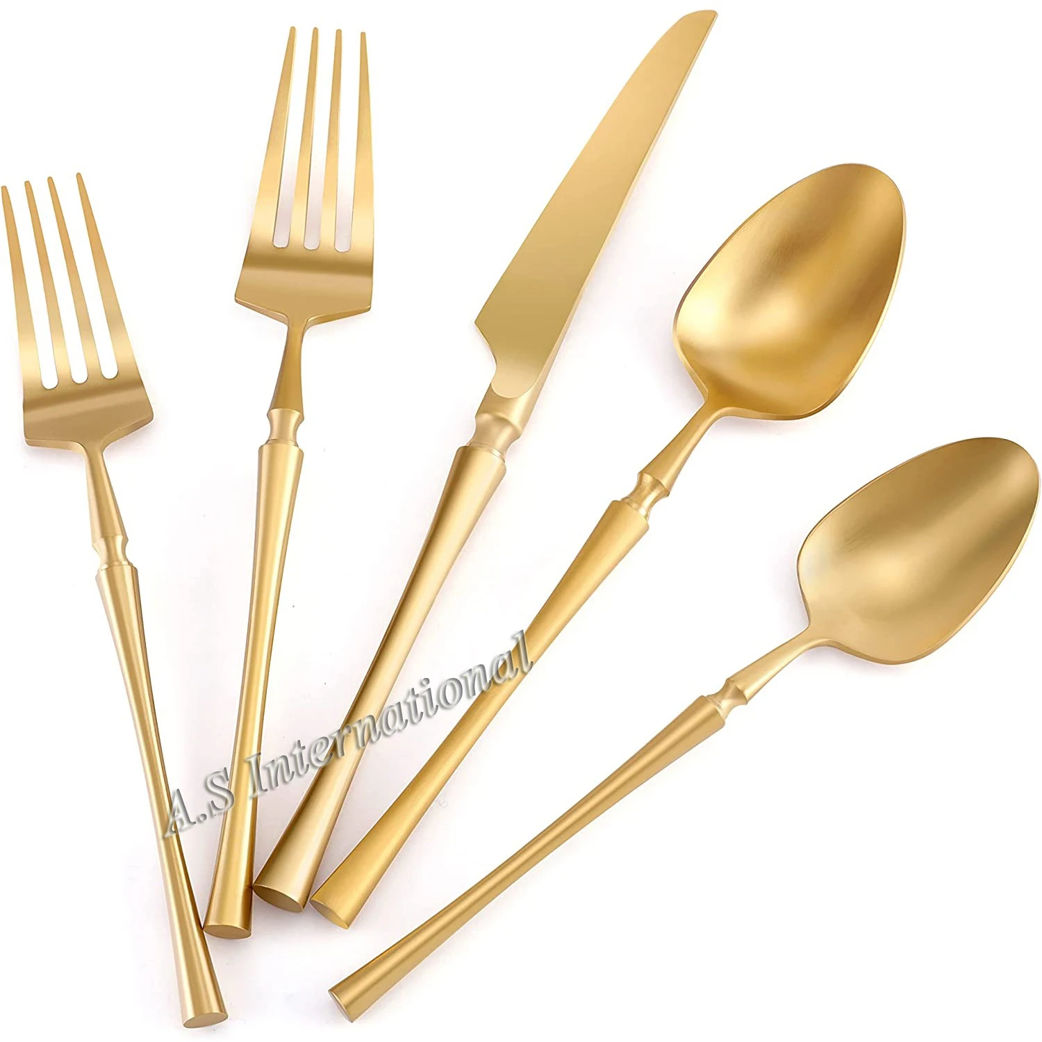 Handmade Metal Brass Flatware Set Engraving Design Metal Cutlery Set ...
