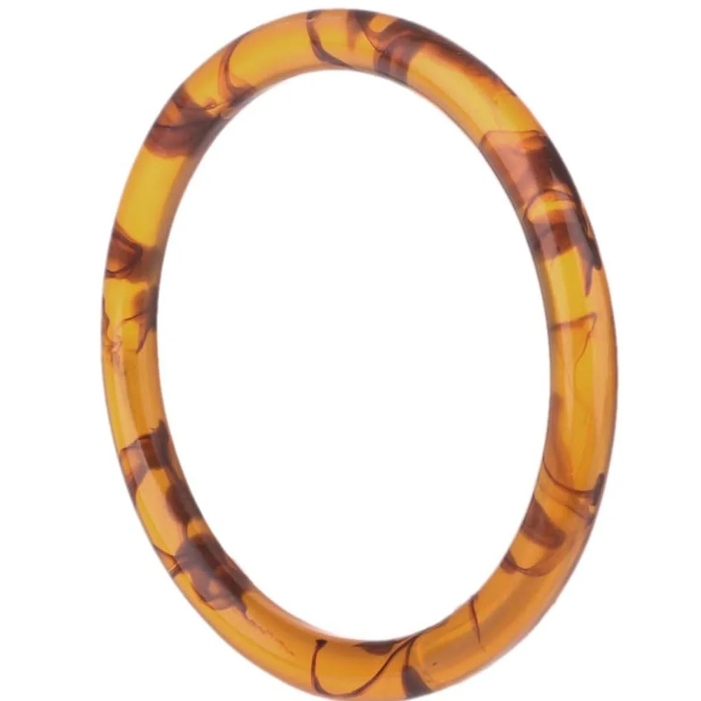 Custom LUCITE Acid Acetate Resin Ring Bag Tortoise Shell Handle/Round O ...