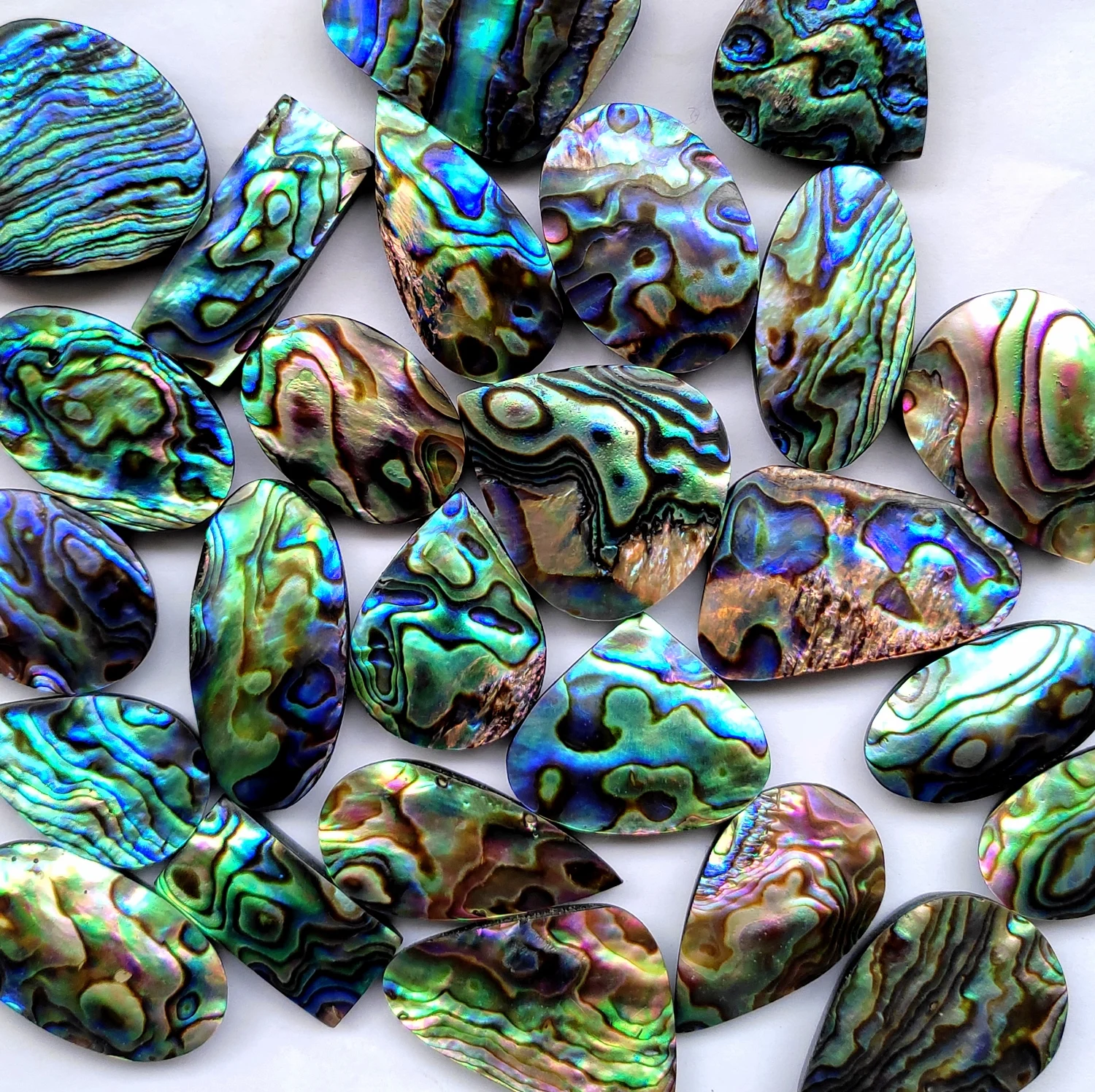 Multi Color Abalone Shell Gemstone Mix Shape Pendant Size Cabochon Lot ...