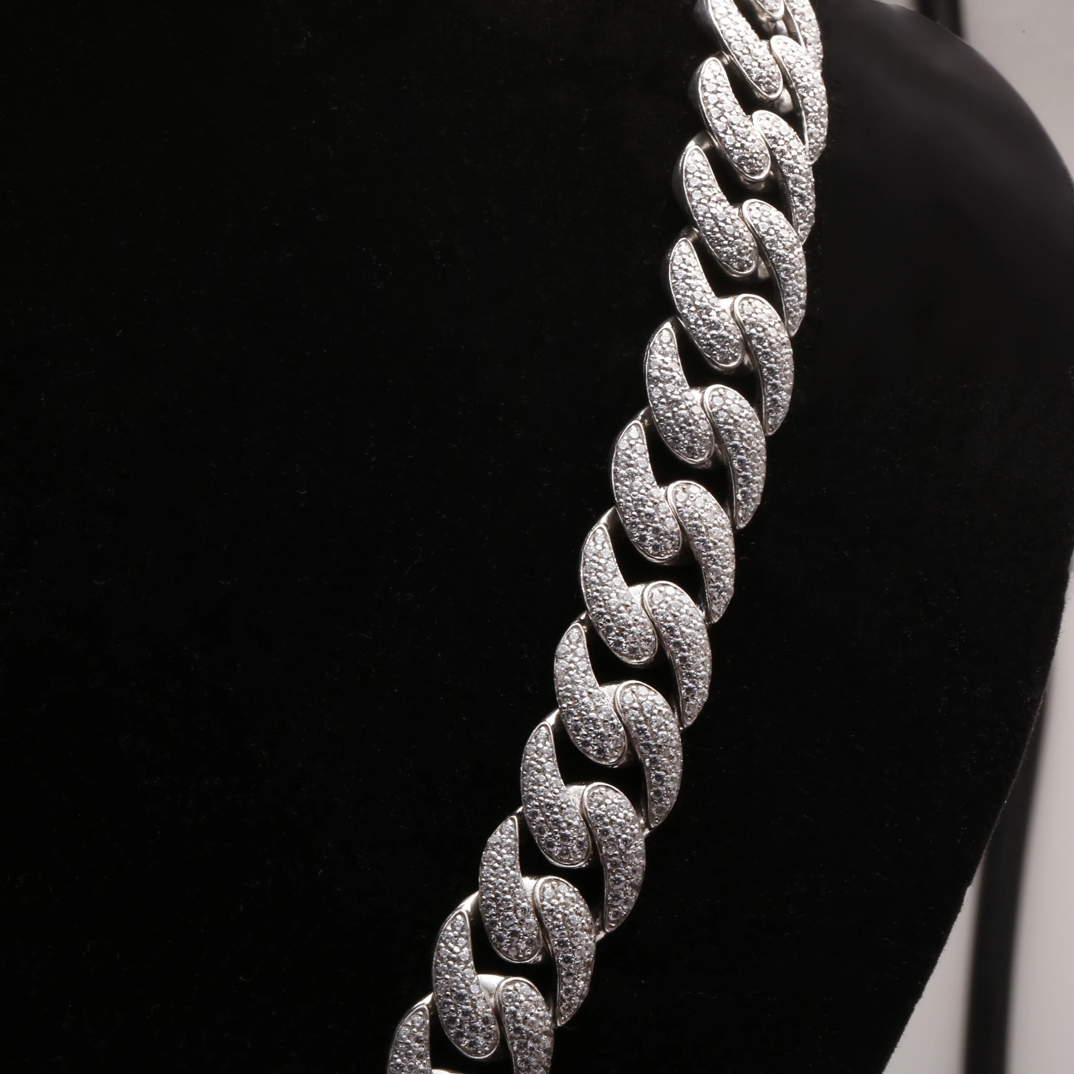 18mm 18inch Hip Hop Moissanite With Tiney Round Diamond Micro Setting ...