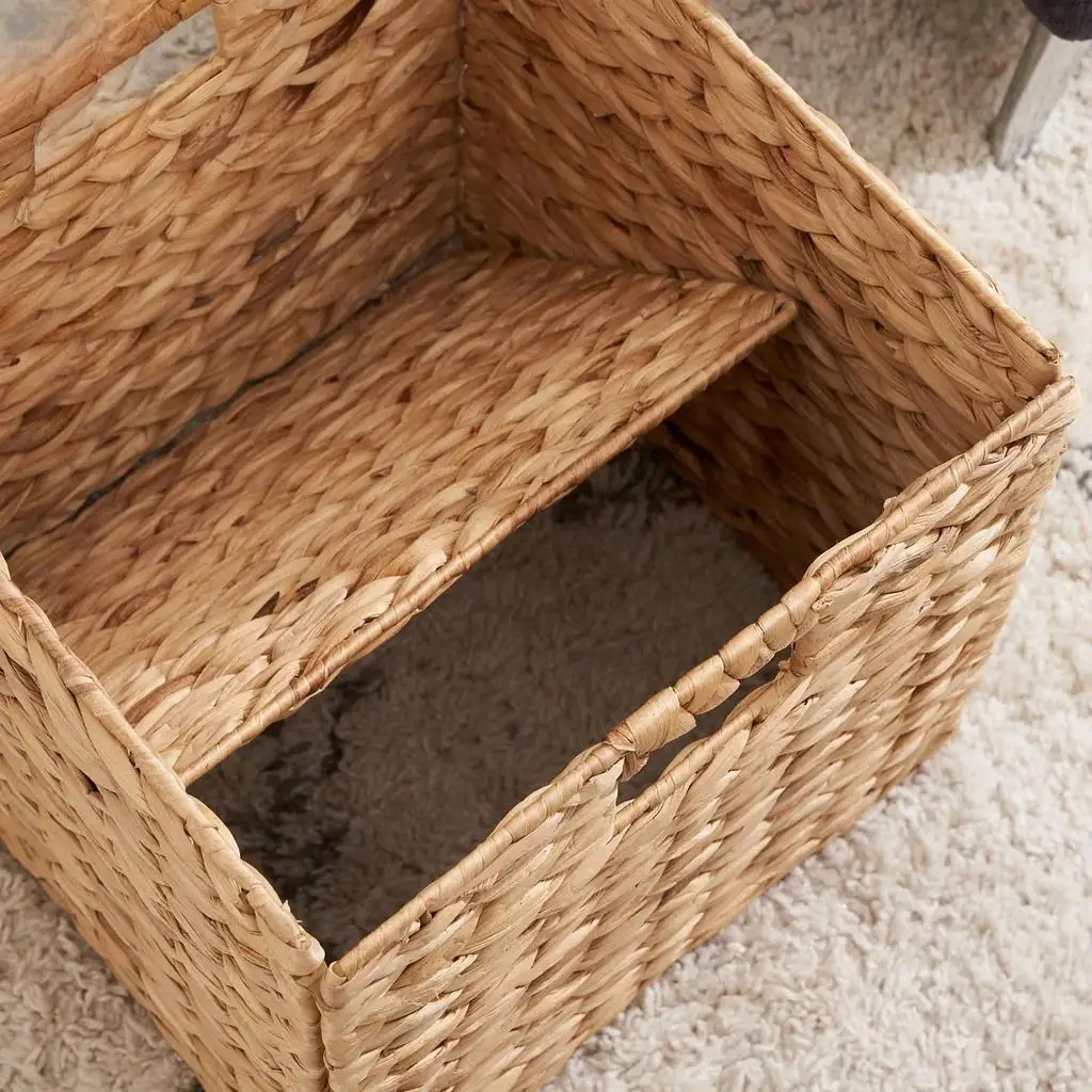 Water Hyacinth Natural Woven Nesting Storage Baskets with Handles ...