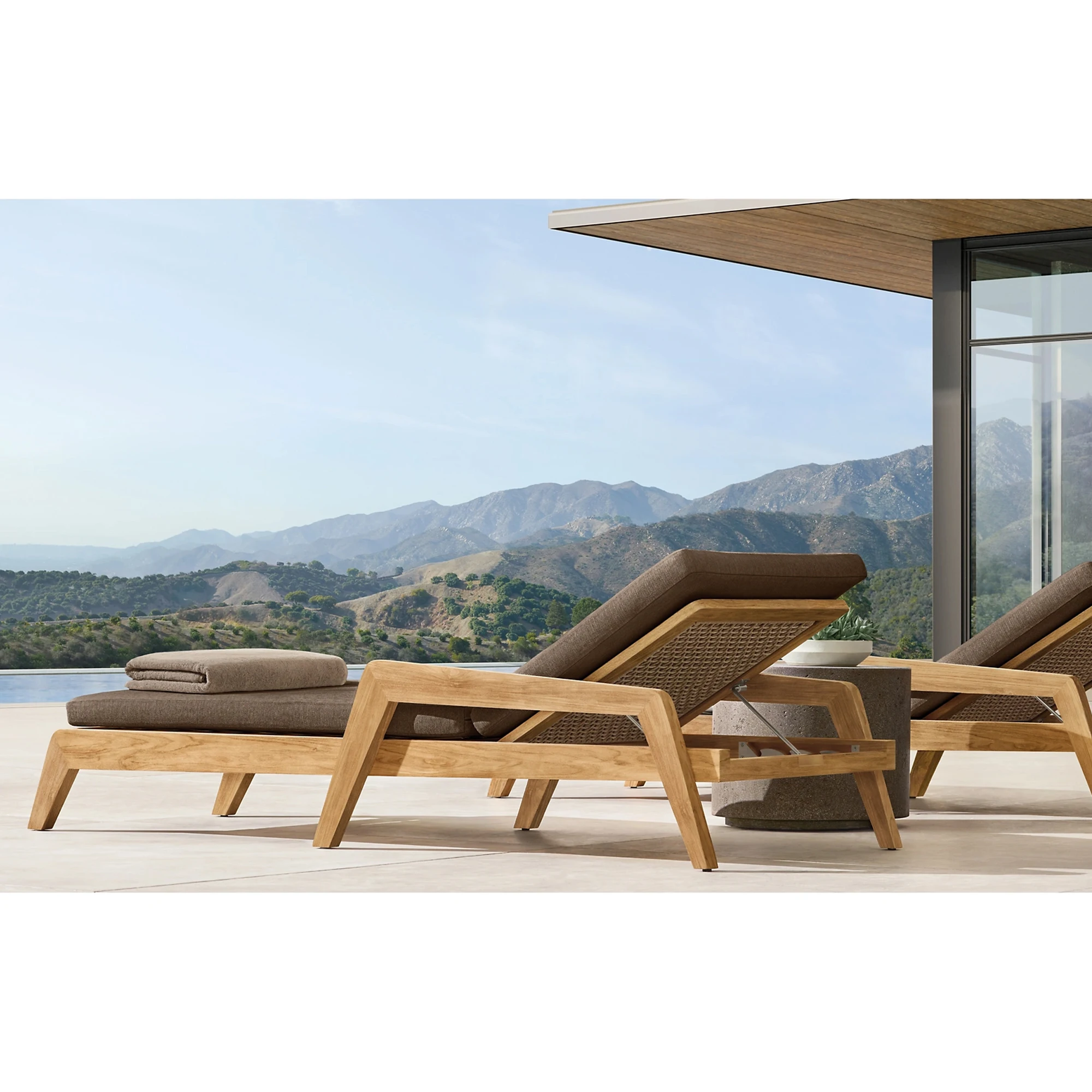 Swimming Pool Sun Lounger Tami - Teak Wood Outdoor Beach Furniture for ...