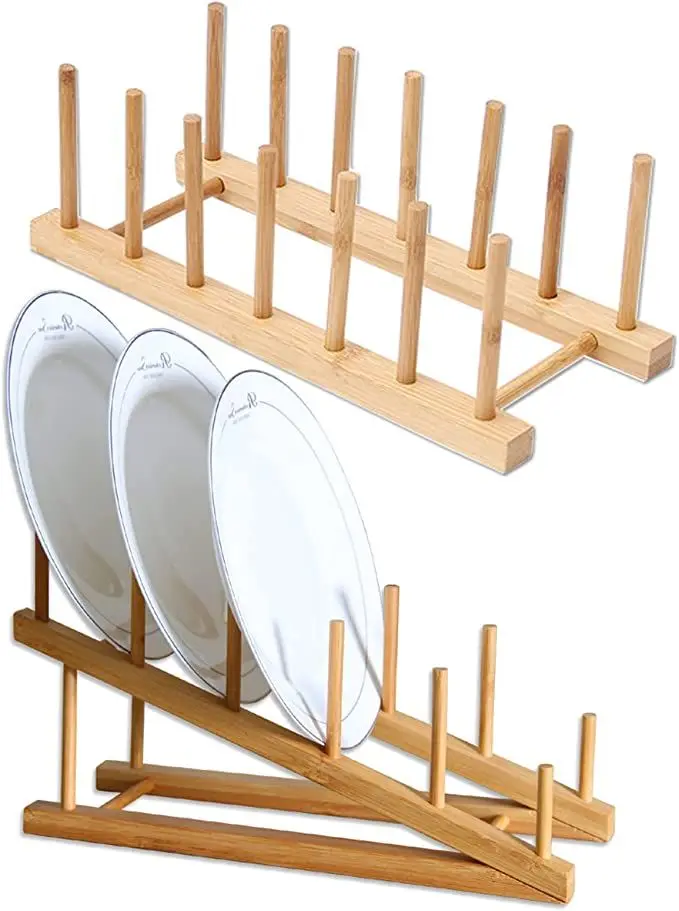 Kitchen & Tabletop Wooden Plate Stand Rack Top Selling Rack Elegant For ...