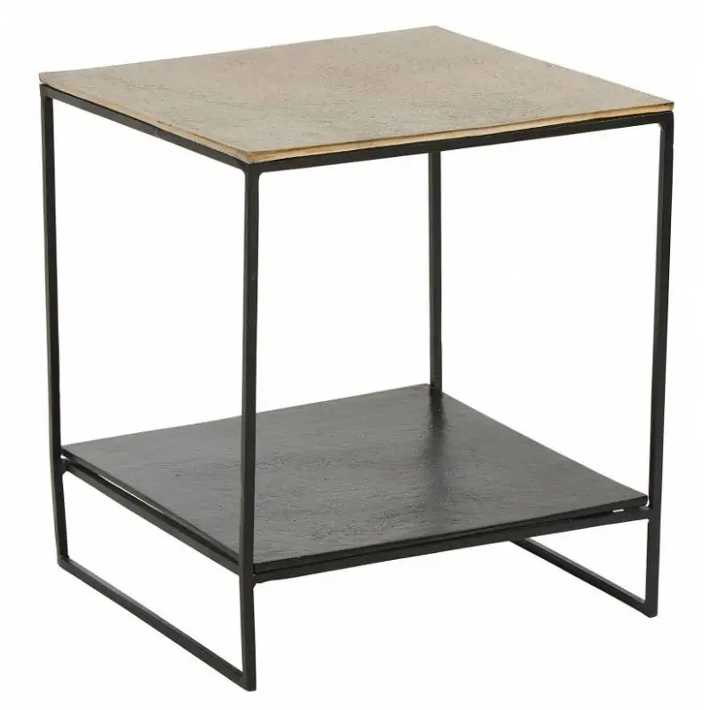 Aluminium And Iron Side Table Square Top Unique Design Storage Table ...