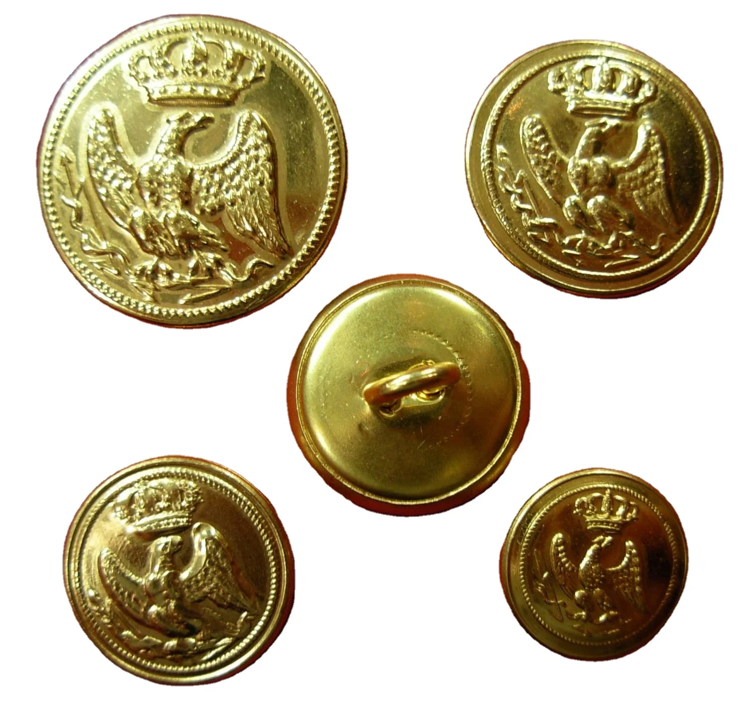 WWI Imperial Reproduction Golden Color German Prussian Crown Button ...