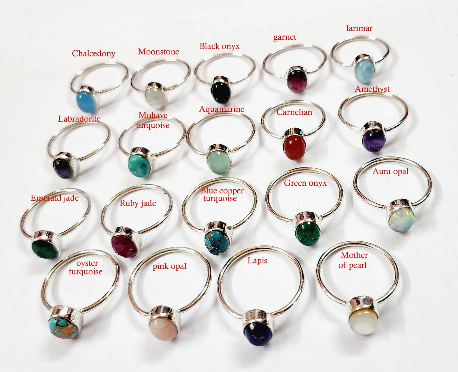 New Trending Multi Gemstones Rings Lot, 925 Sterling Silver Mix Shape ...