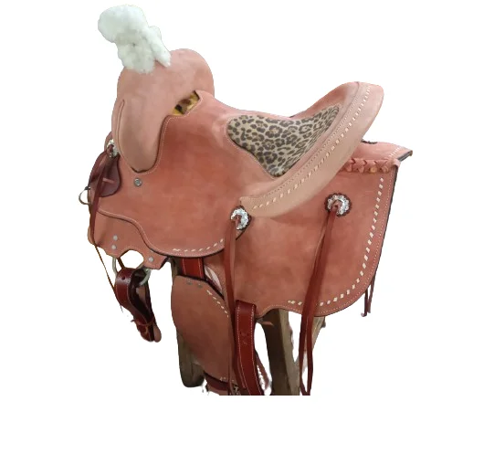 Genuine Leather Handmade Western Barrel Racing Saddle With Leopard Seat ...
