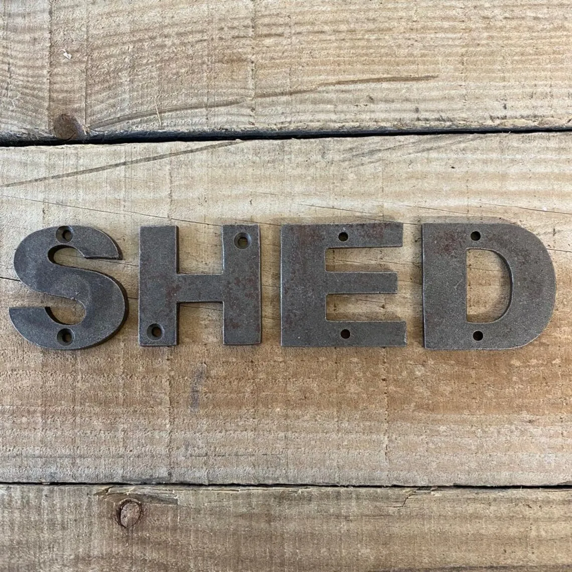 Modern Design Cast Iron Shed Door Plaque Sign Outdoor Home Wall Door ...