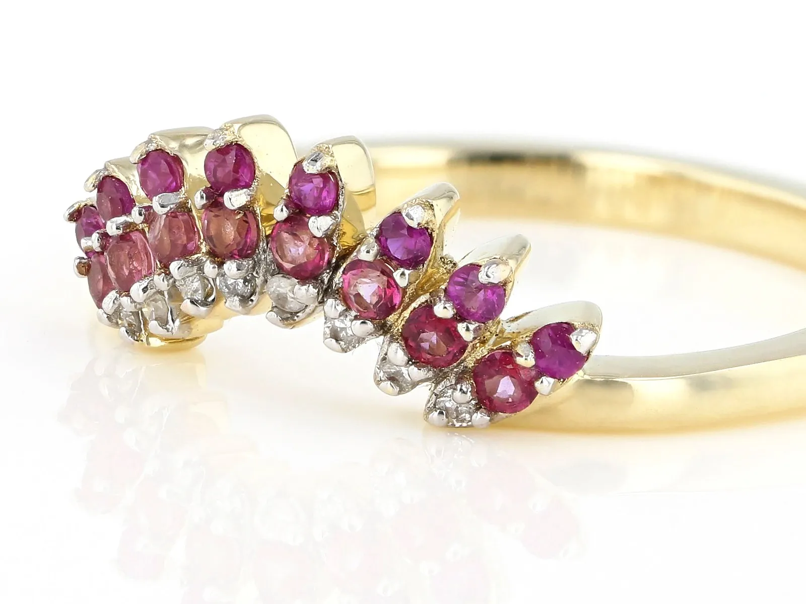 Radiant Red Royalty: Mahaleo Ruby 10k Yellow Gold Ring | A Gleaming ...