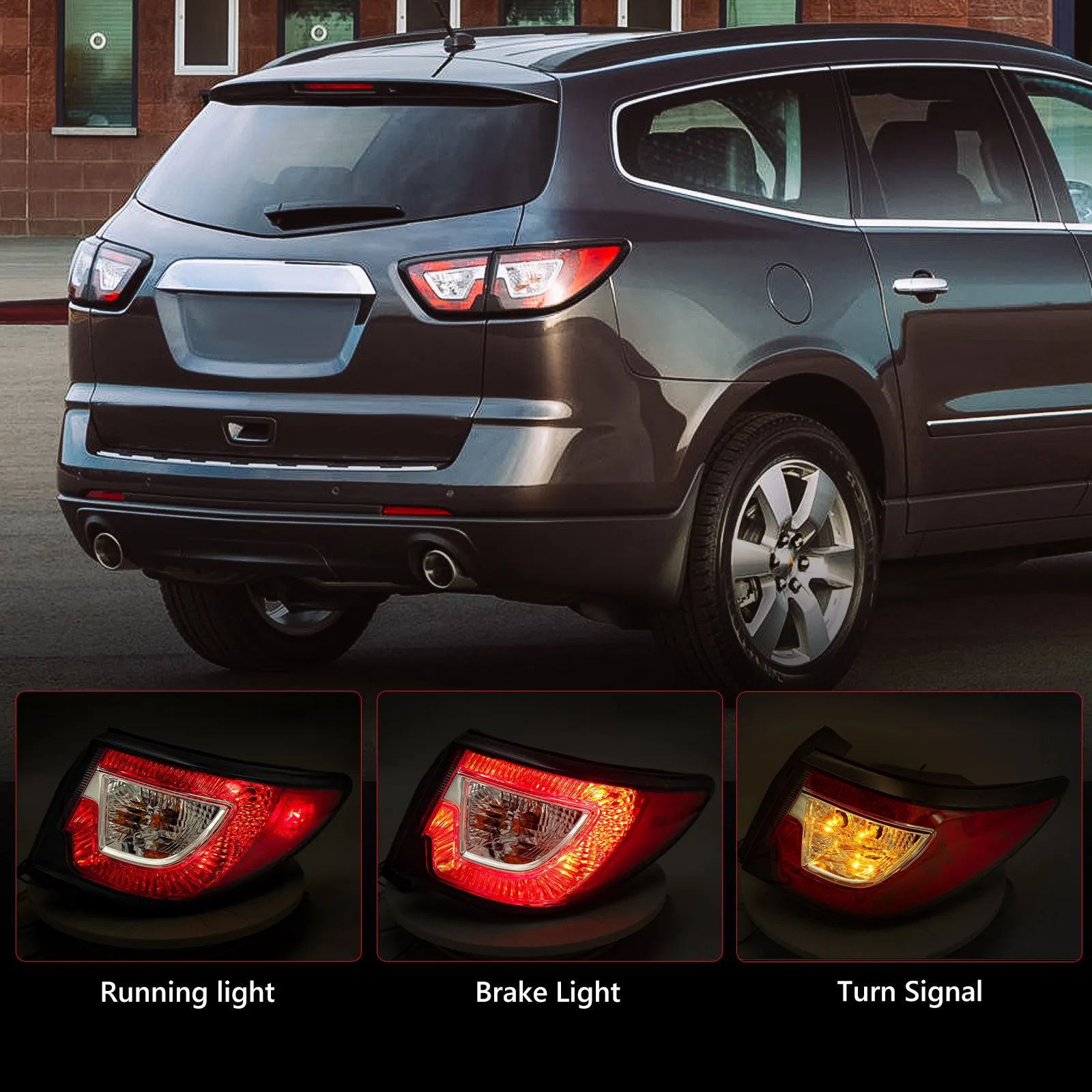 Tail Light Fit for Chevrolet Traverse 2013 2014 2015 2016 2017 Halogen ...