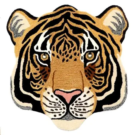 Luxury Decorative Rug Hand Tufted Woolen Tiger Face Design Indoor ...