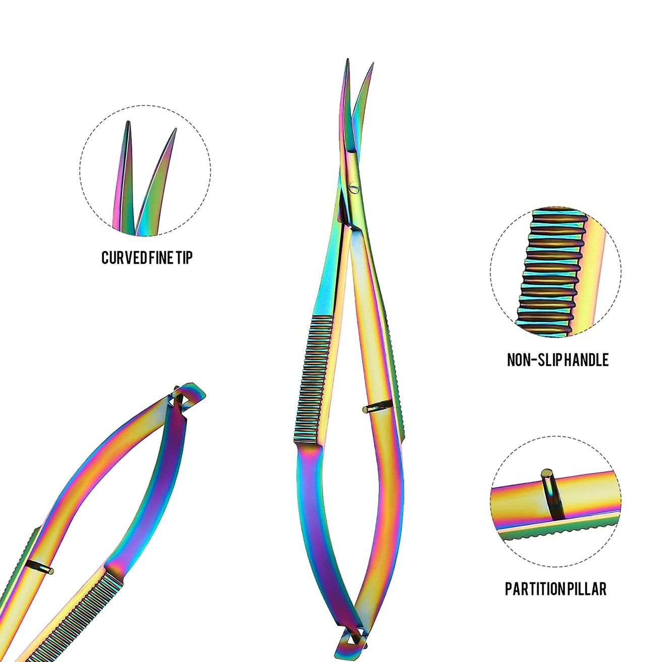 Micro Spring Scissors Custom Logo Stainless Steel For Lashes Extension ...