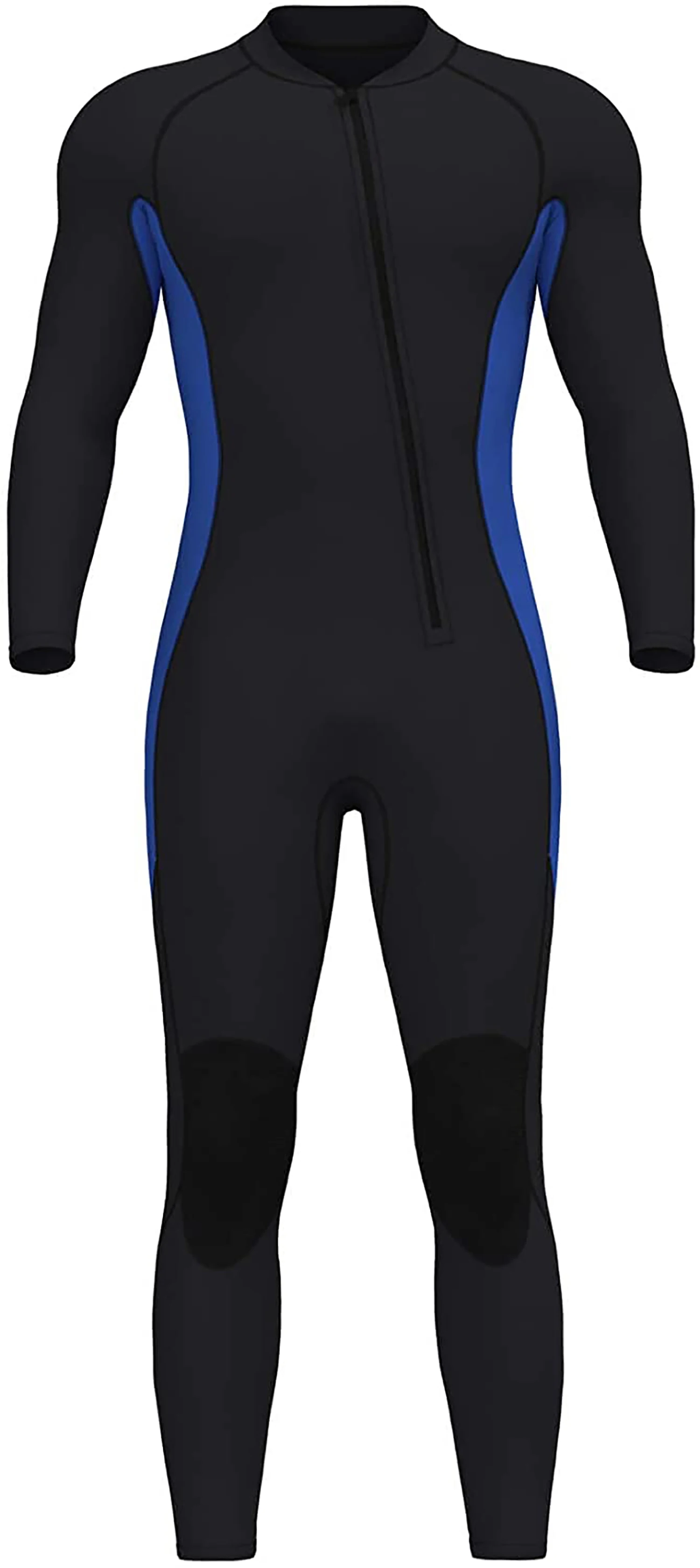 Diving Suit In Cold Water Long Sleeves Front Zip Wetsuits One Piece ...