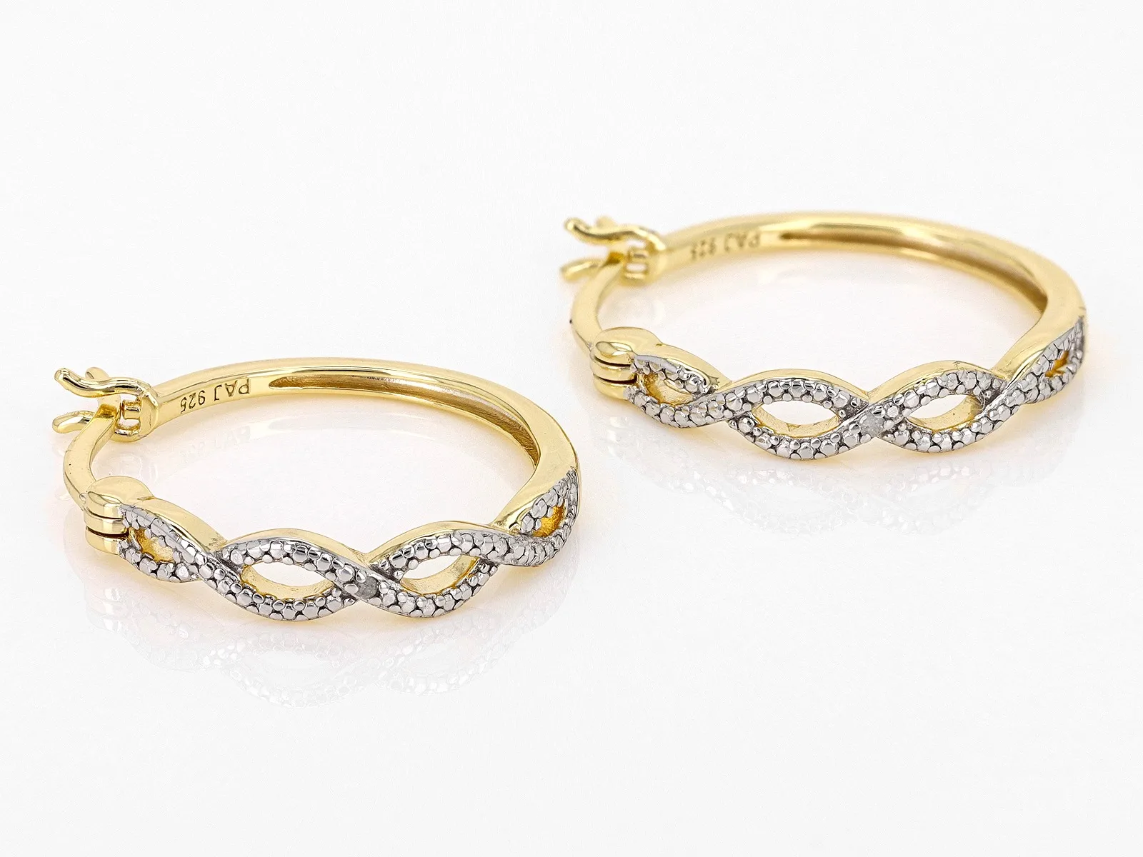 Dazzling Diamond Accent 14k Yellow Gold Over 925 Sterling Silver Hoop Earrings,Elegant Fine ...