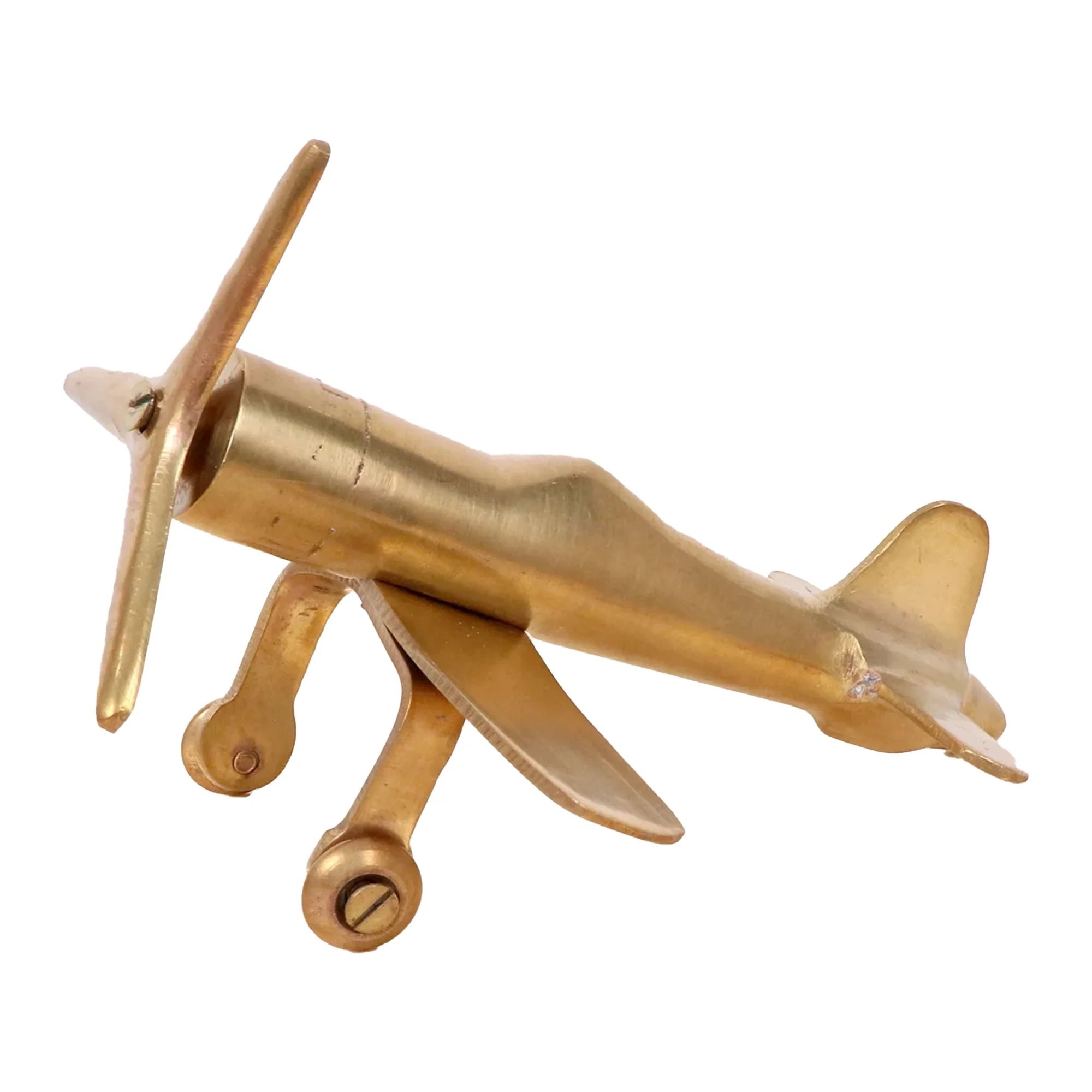Vintage Solid Brass Propeller Airplane Small Metal Airplane For Gift ...