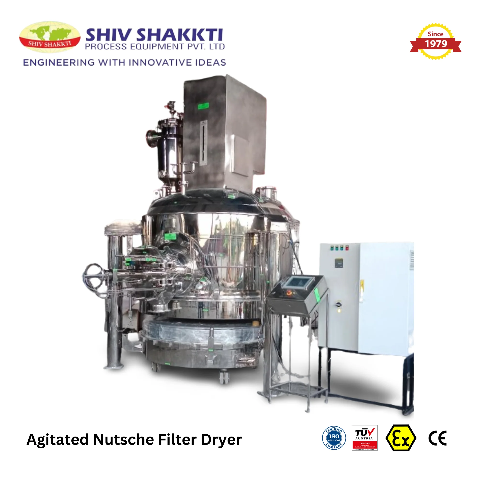 ANFD Agitated Nutsche Filter Dryer Stainless Steel Drying Equipment for ...