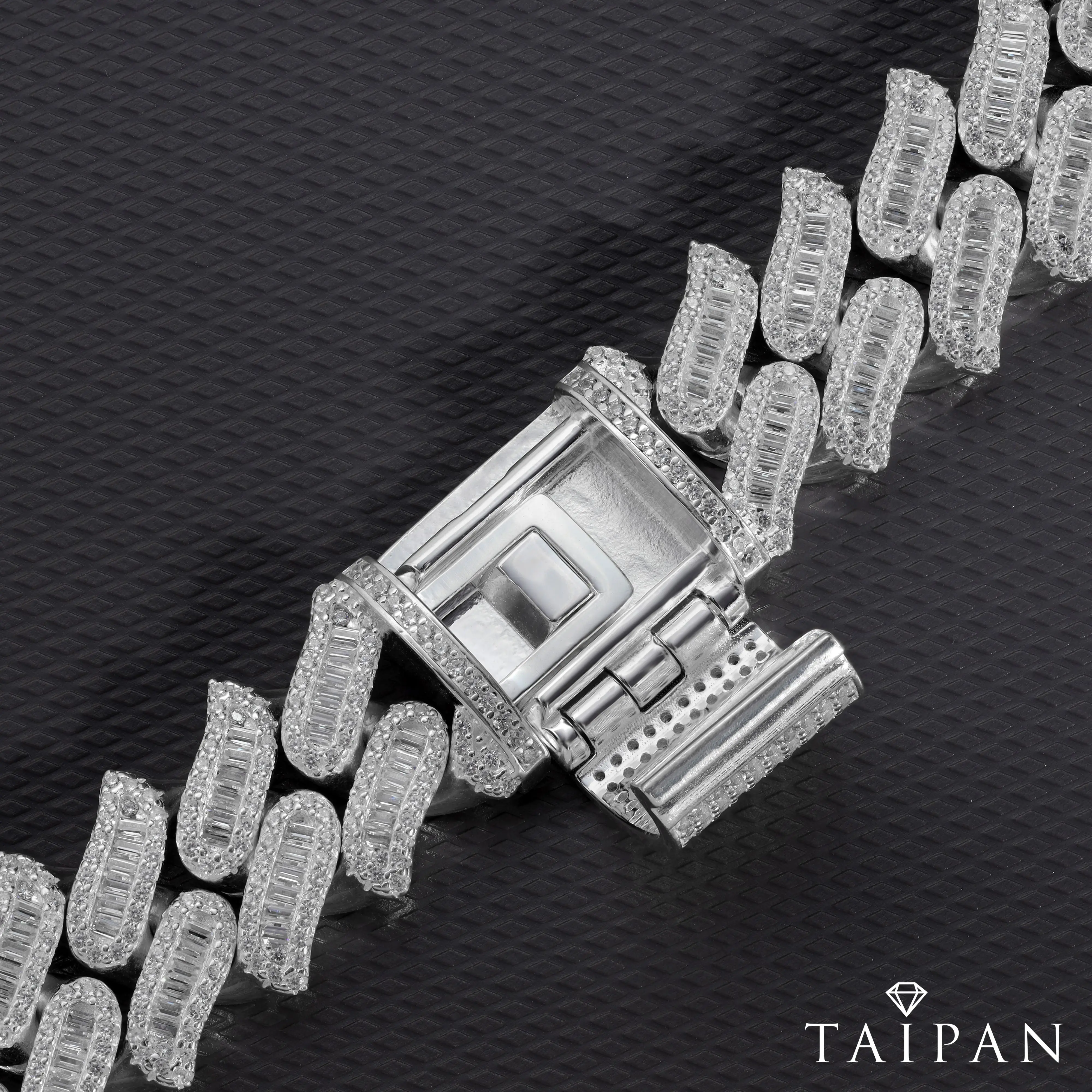 Iced Out Miami Cuban Link Chain 16.5mm Wide 45cm Long 925 Sterling ...
