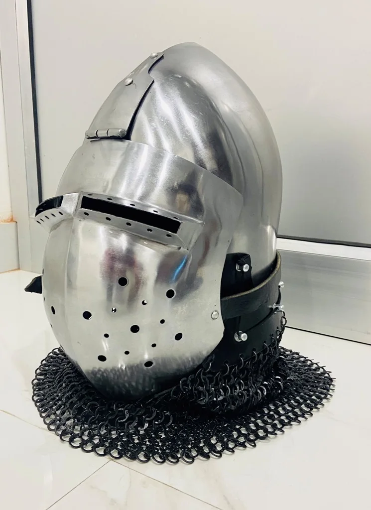 Medieval Armor 18 Gauge Steel Medieval Combat Pig Faced Bascinet Armor ...