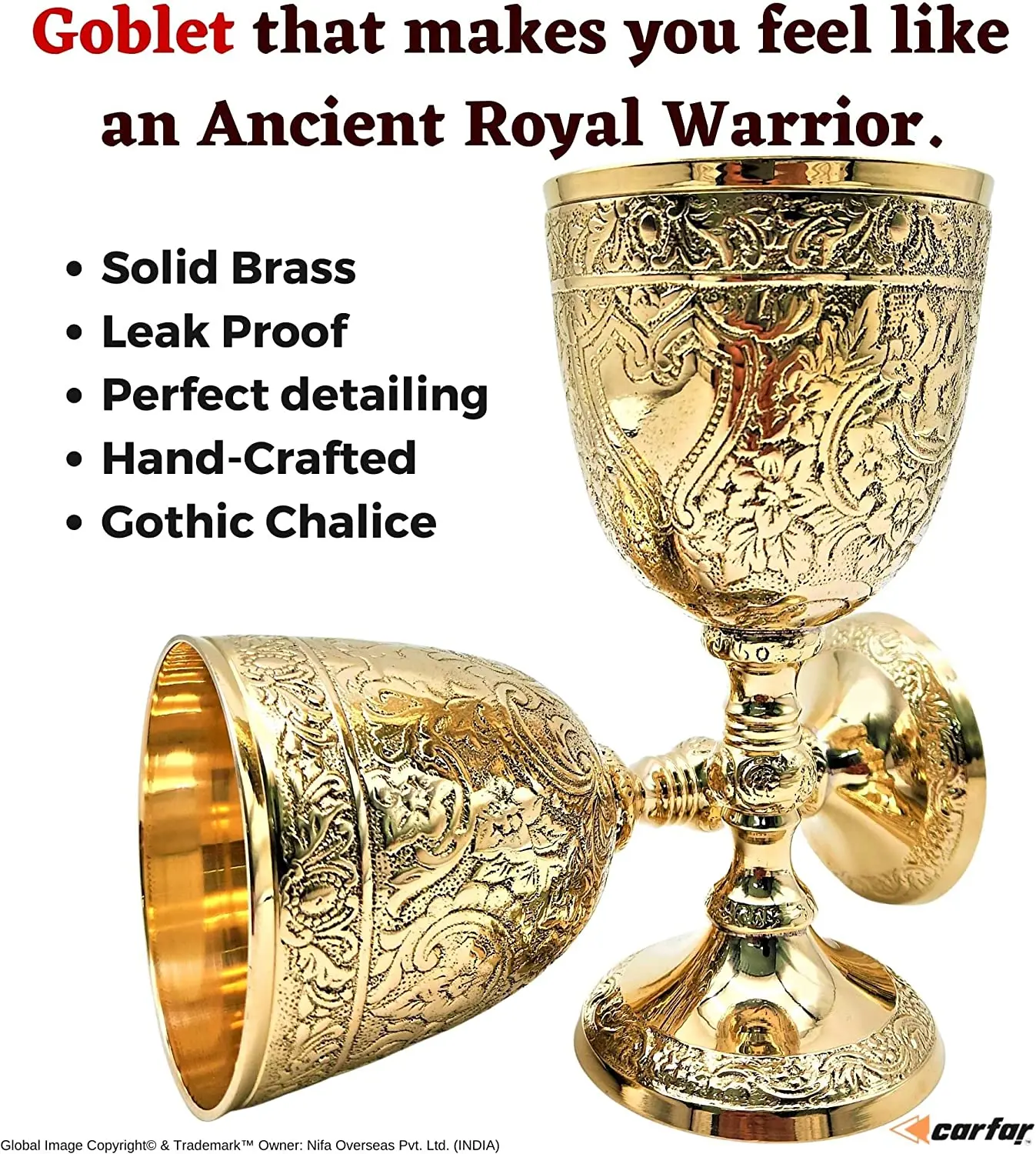 Wine Goblet Solid Brass Royal Wine Cup Handmade Goblet Medieval Decor ...