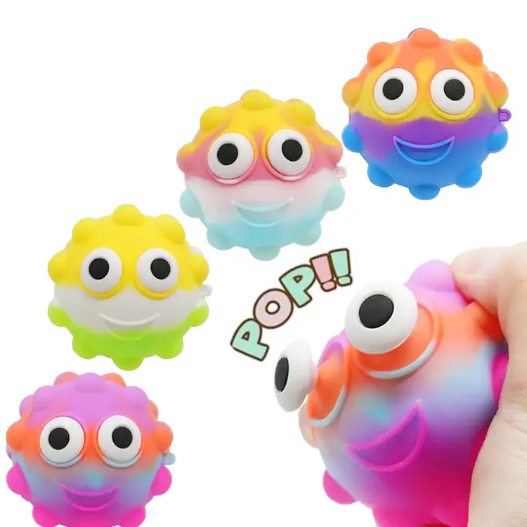 Popular Fidget Ball,Rainbow 3d Stress Ball Fidget Toy,Silicone Blasting ...