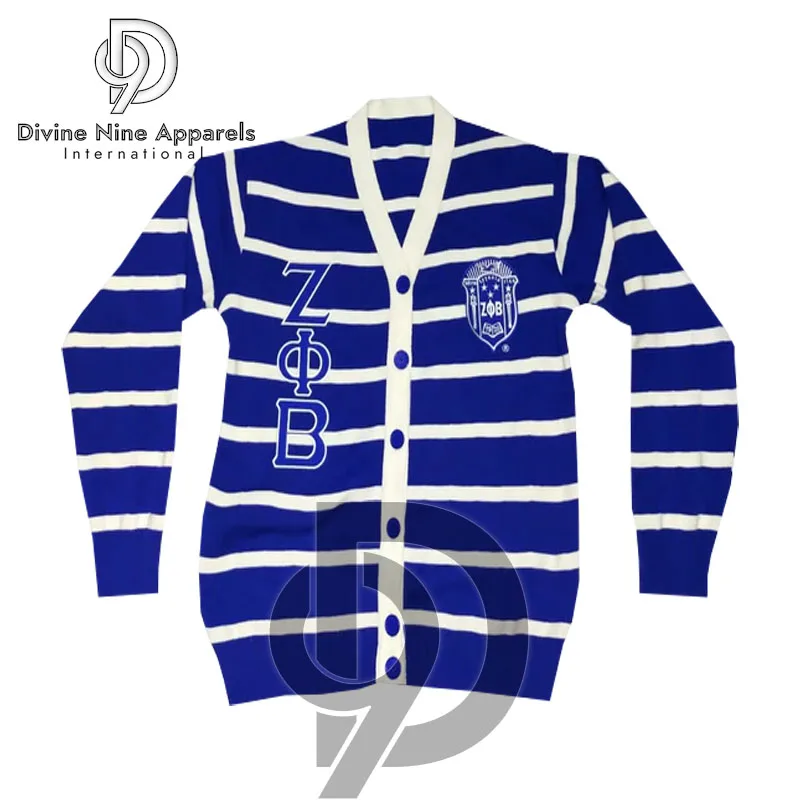 Zeta Phi Beta Acrylic Cardigan Sorority Women Custom Made Greek Finer ...