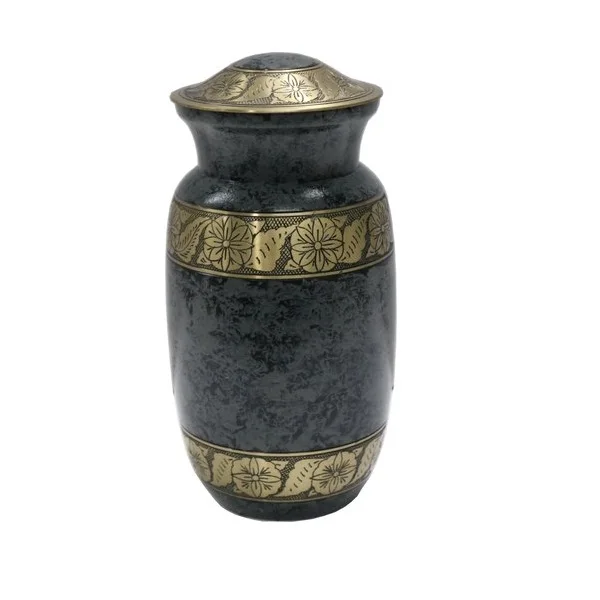 Modern Western Style Metal Cremation Urn With Black Enamel Finishing ...