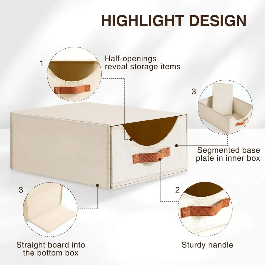 Push-Out Clothes Storage Bins Curved Opening Closet Storage Box ...