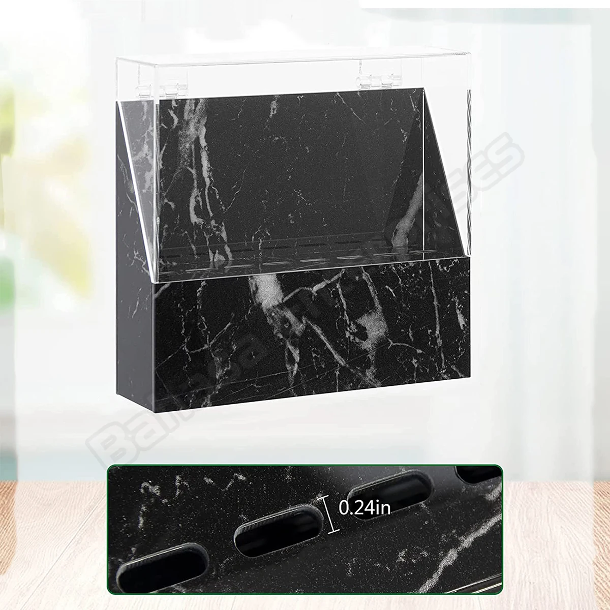 Custom Marble 8 Slots Transparent Acrylic Tweezer Stand Eyelash ...