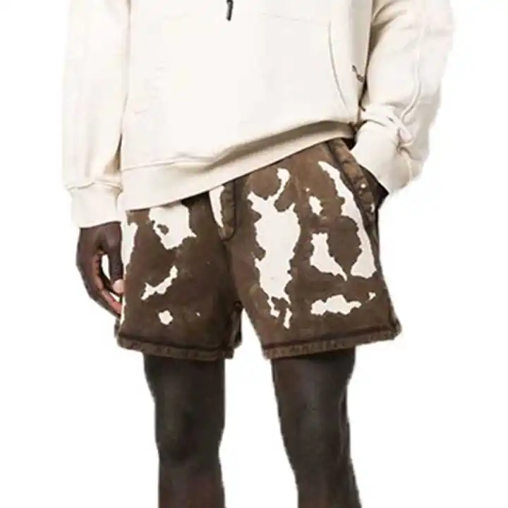 Oem Custom Streetwear Summer Acid Washed Shorts With Custom Logo Custom ...