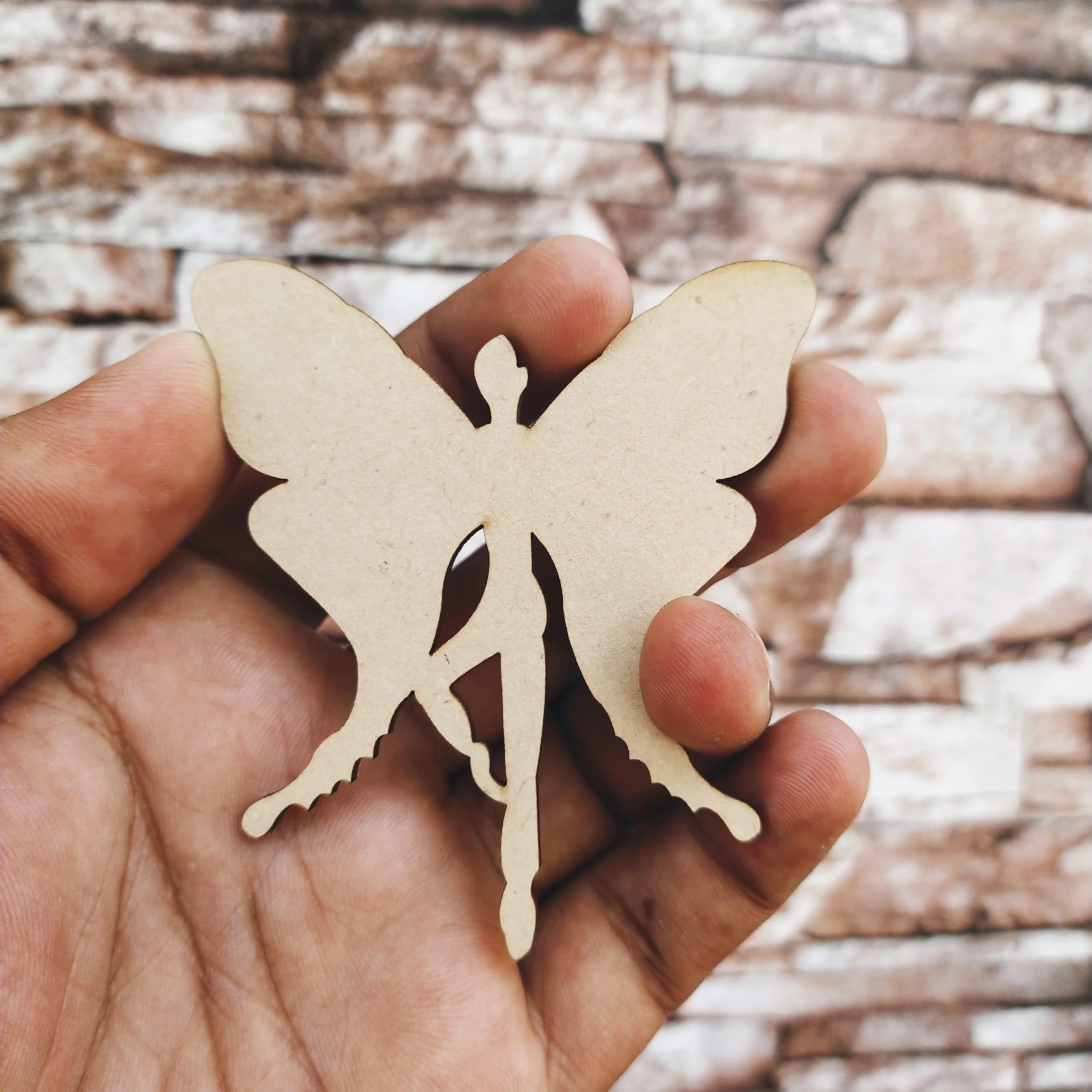 Natural Laser Cut Wooden Butterfly Fairy Shaped Wood Chip Blank Wood ...