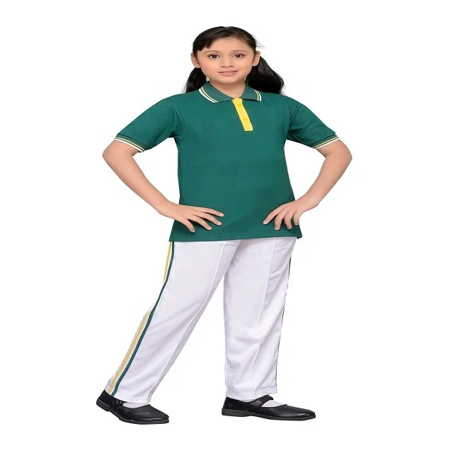 Girls Green Sportswear Uniforms Set - High Quality & Customizable