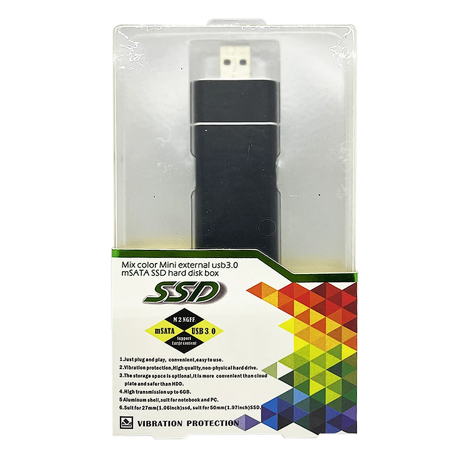 OT-M2A Mix Color Mini External USB3.0 MSATA HDD/SDD Enclosure