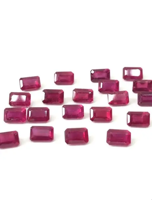 Ruby Octagon Shape Cut Faceted Loose Gemstone Size 4x3mm, 5x3mm, 5x4mm ...