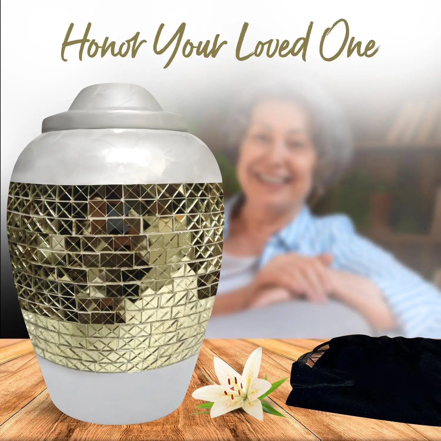 White Urn For Human Ashes Adult Male & Female - Large Cremation Urns ...