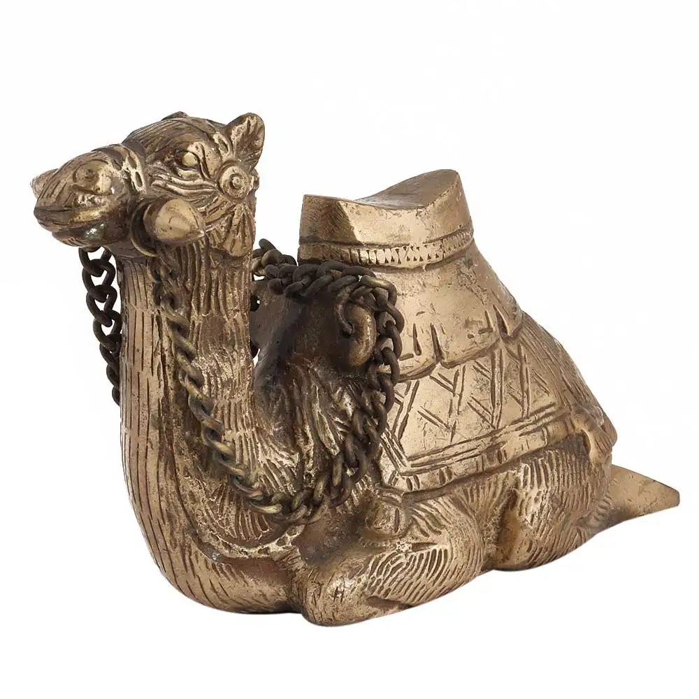 Handmade Indian Brass Golden Bronze Camel Sculptures Figurine Statue ...