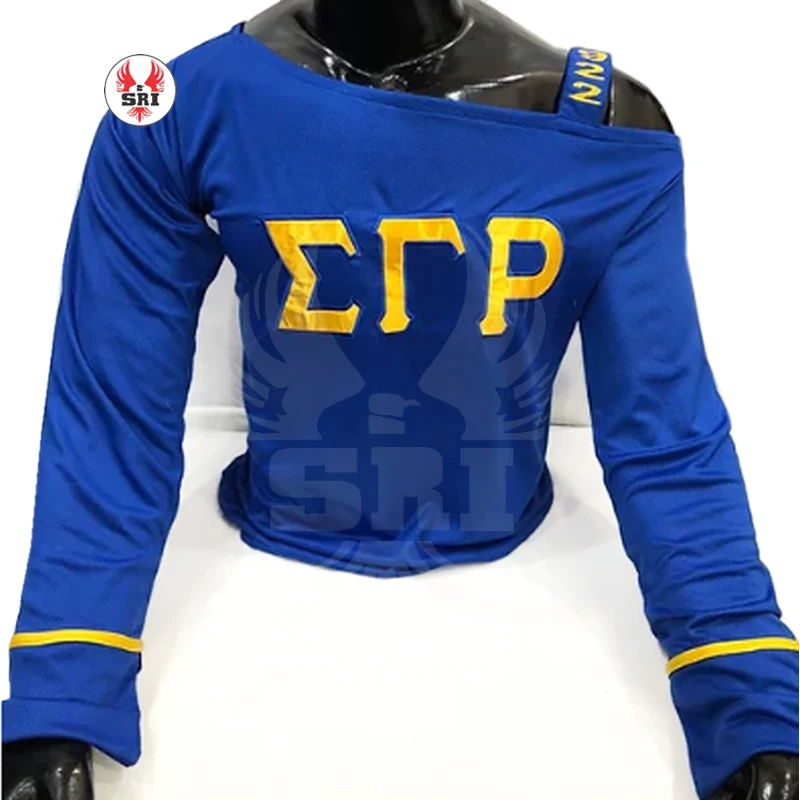 Shop Sigma Gamma Rho Sorority Embroidery Women off Shoulder Shirt