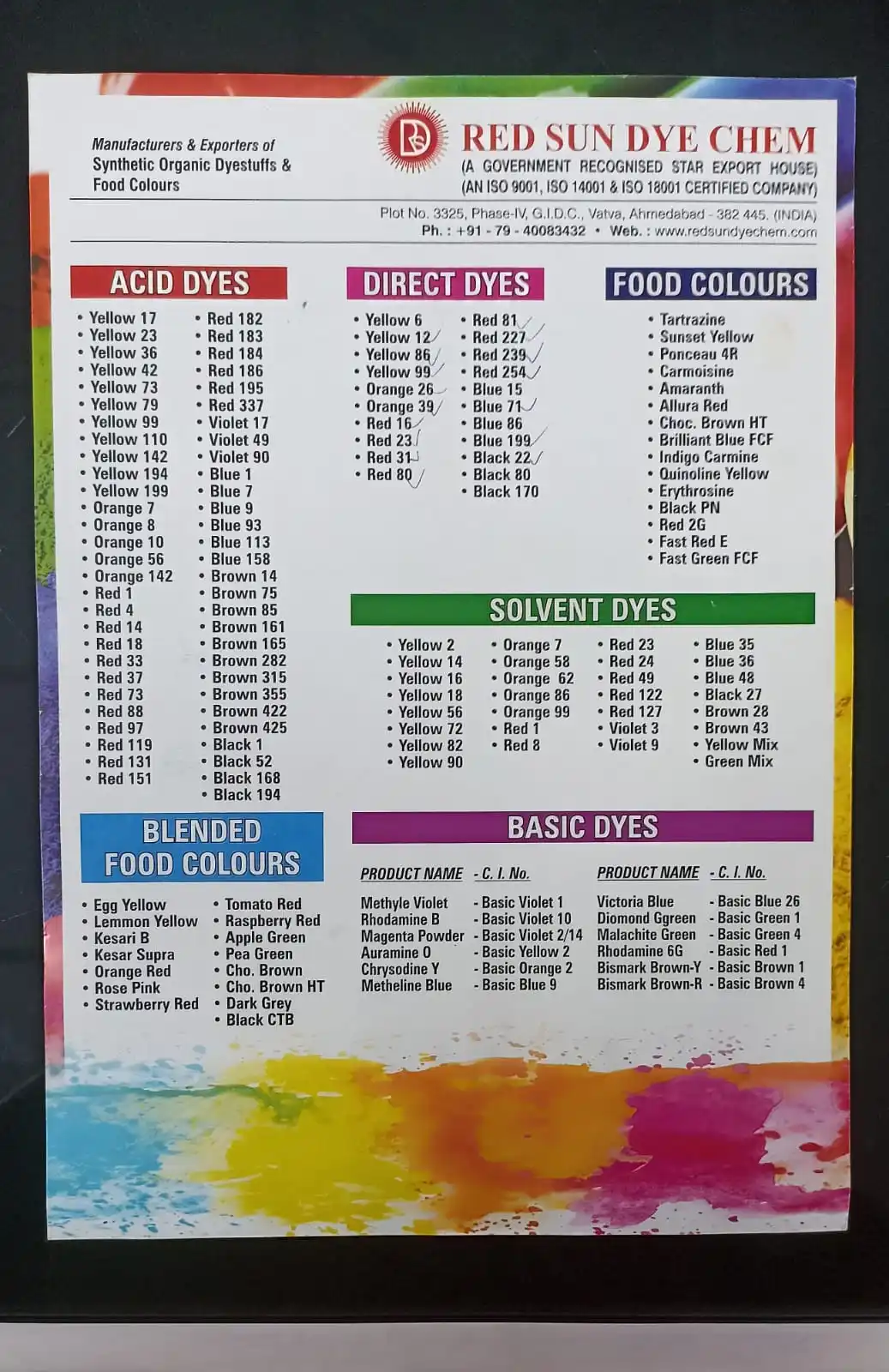 ACID RED 131 RED SUN DYE CHEM Manufacturers and Exporter Dyestuffs ...