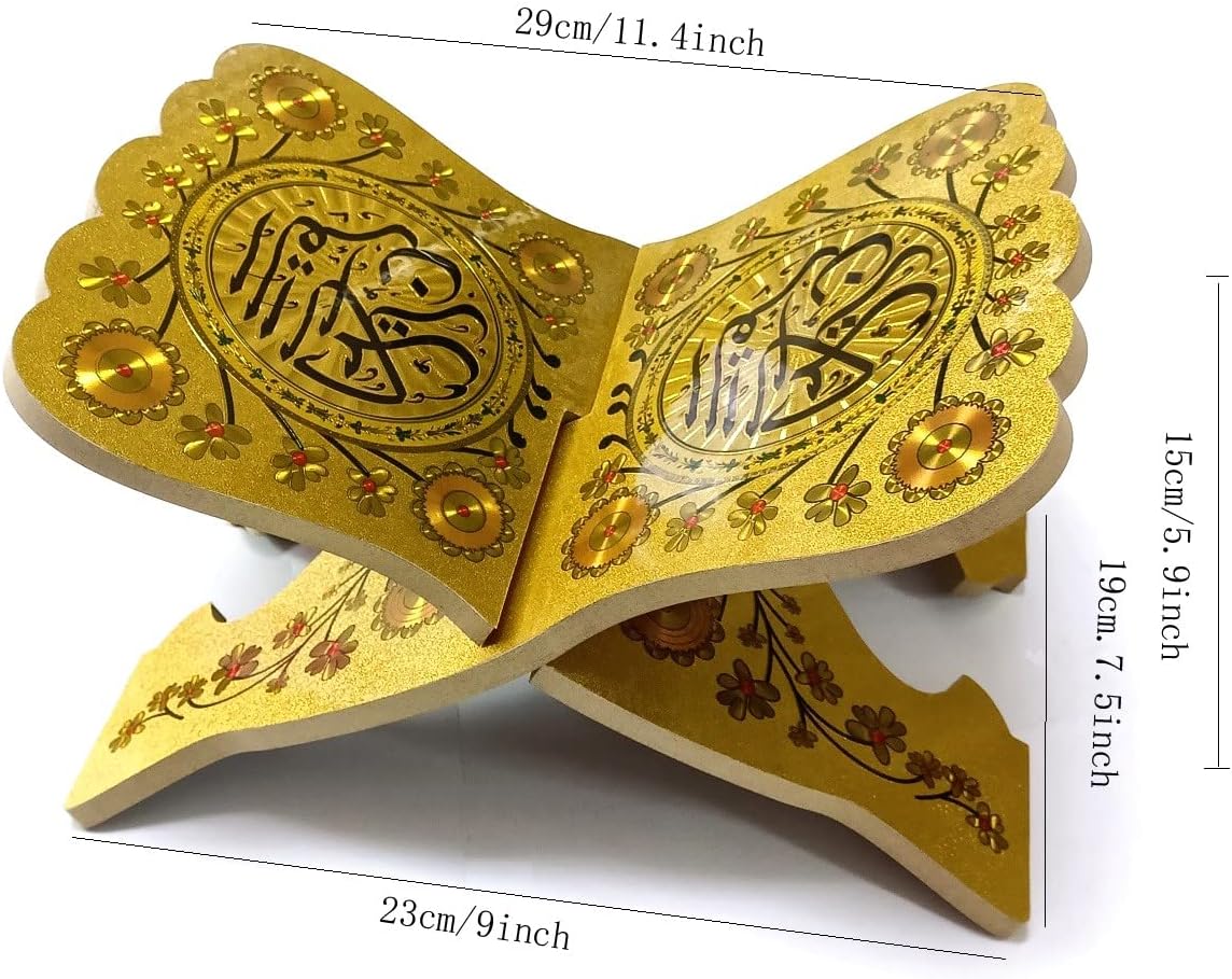 Muslim Al-Quran Rehal Book Stand Foldable Wooden Prayer Books Shelf for ...