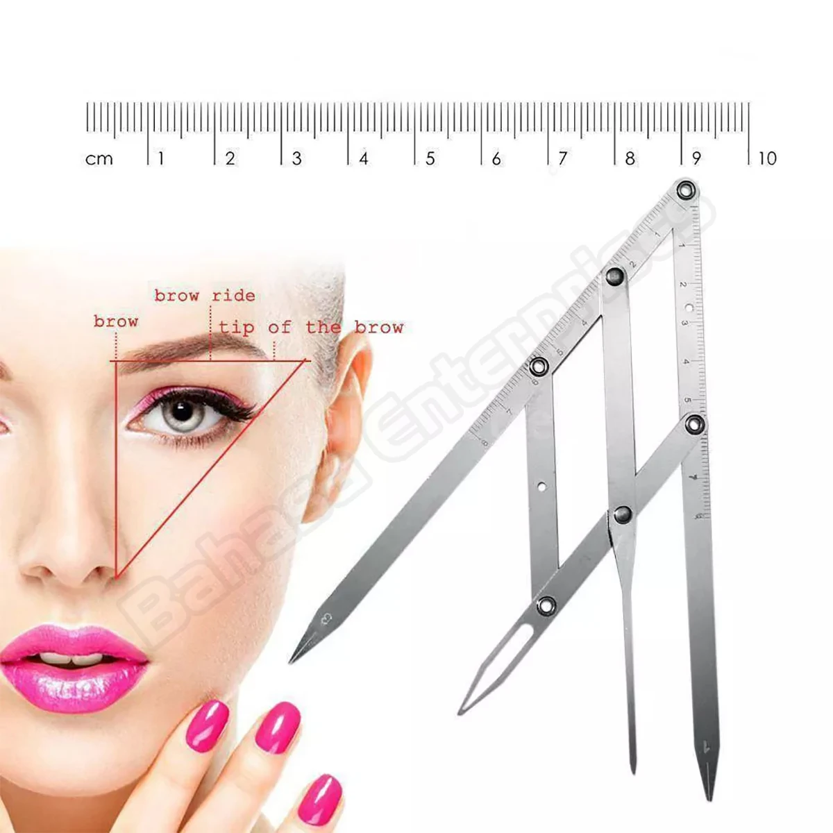 Eyebrow Ruler Scale 3-point Positioning Ruler Eyebrow Golden Ratio ...