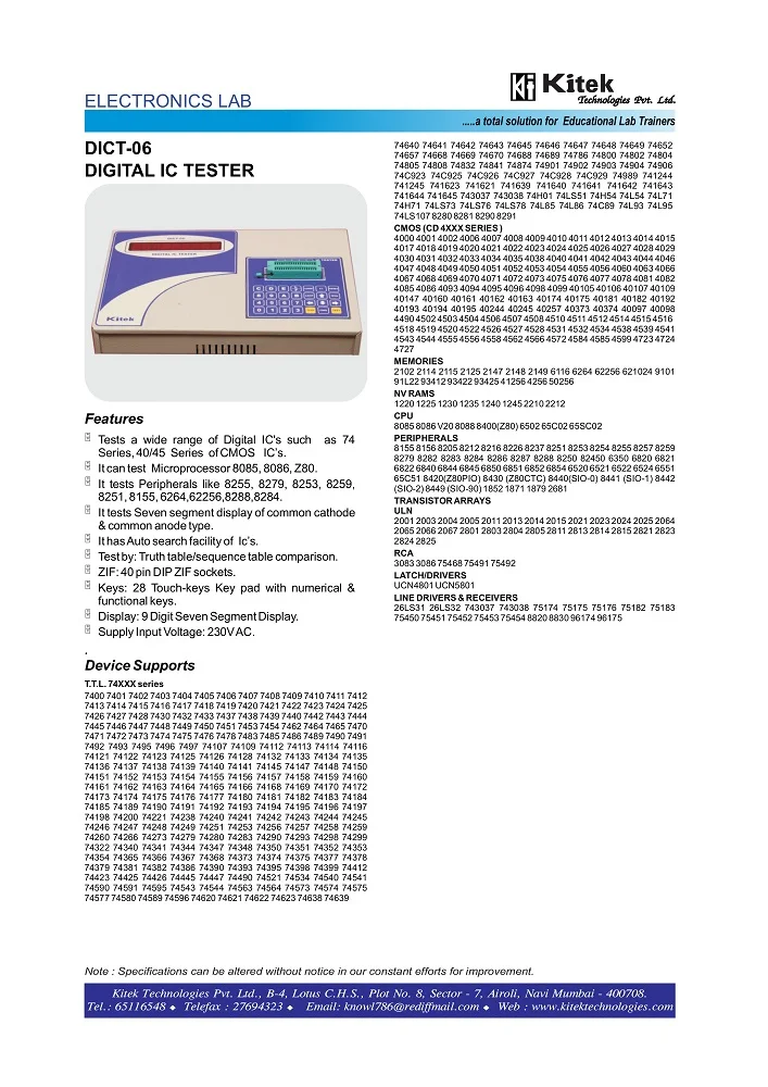 Universal IC Tester - Test 600+ Ics with Ease