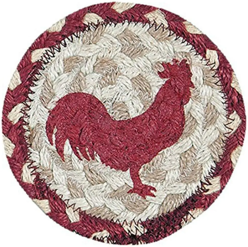 Original Red Rooster Set Of 4 Coasters Set-ic519rr Red And Tan 5 Inch ...