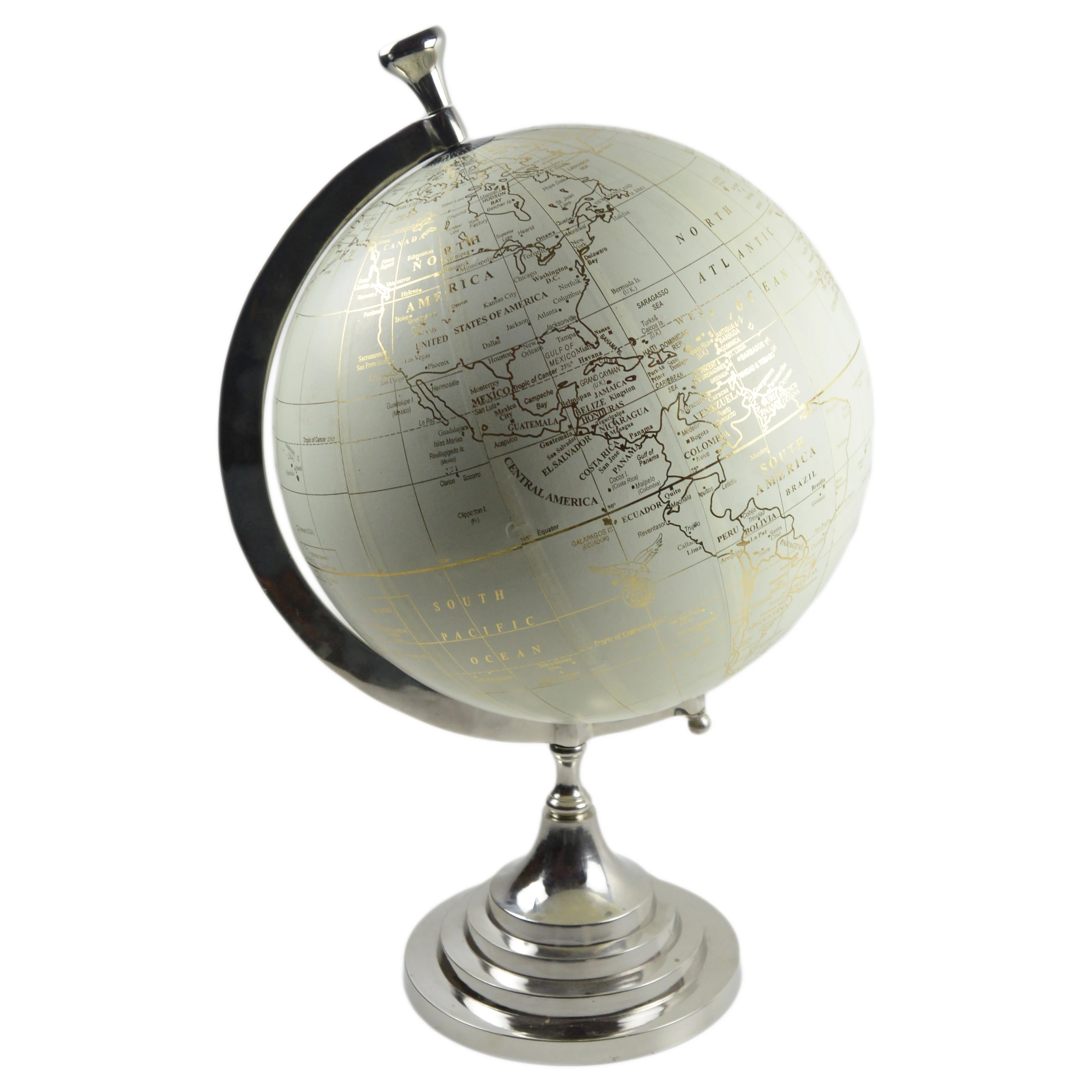Modern Theme Office Design World Map Metal Globe With Stand For ...