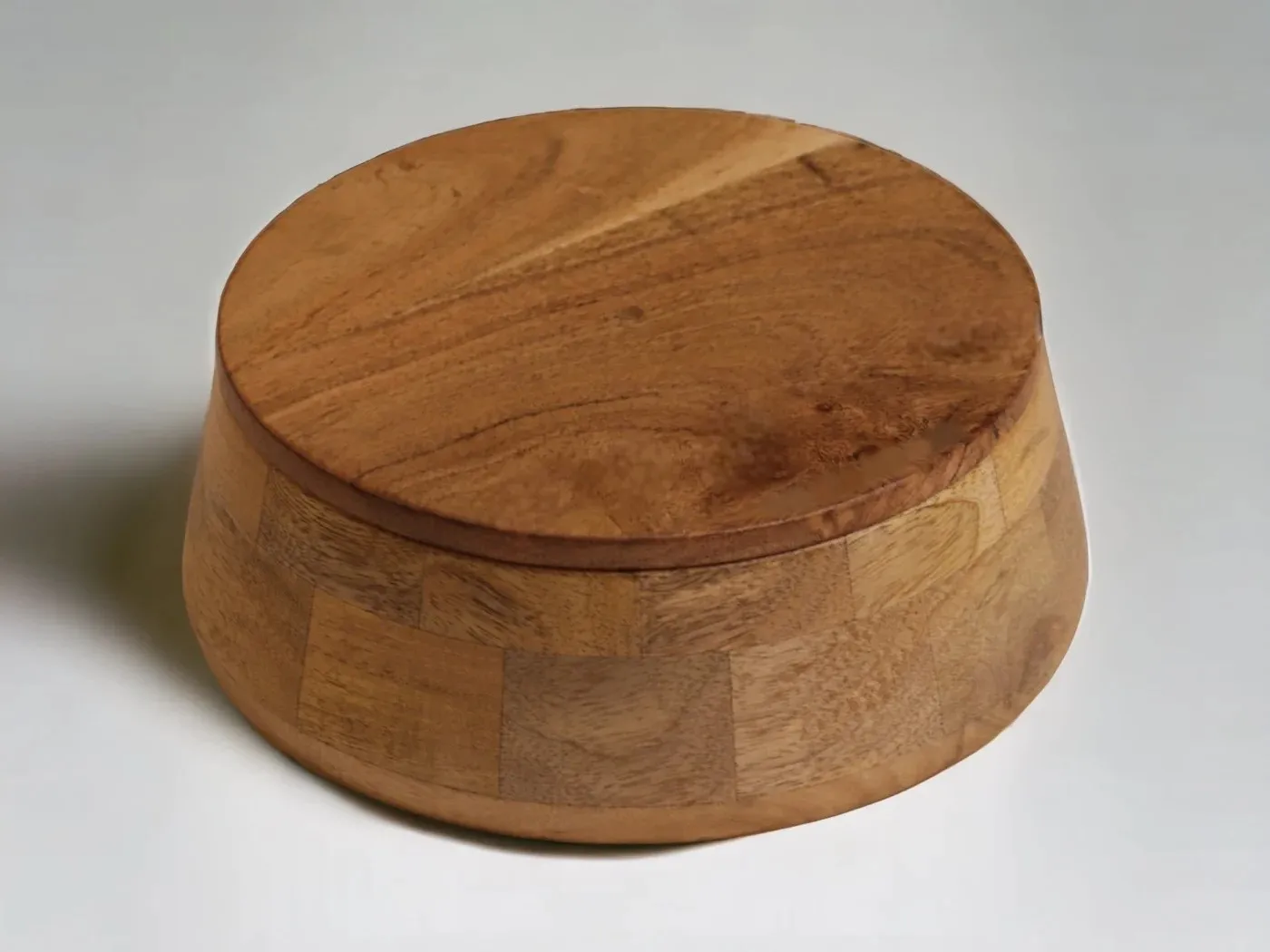Wholesale Price Natural Wood Chapati Box with Rounded Lid Polished ...