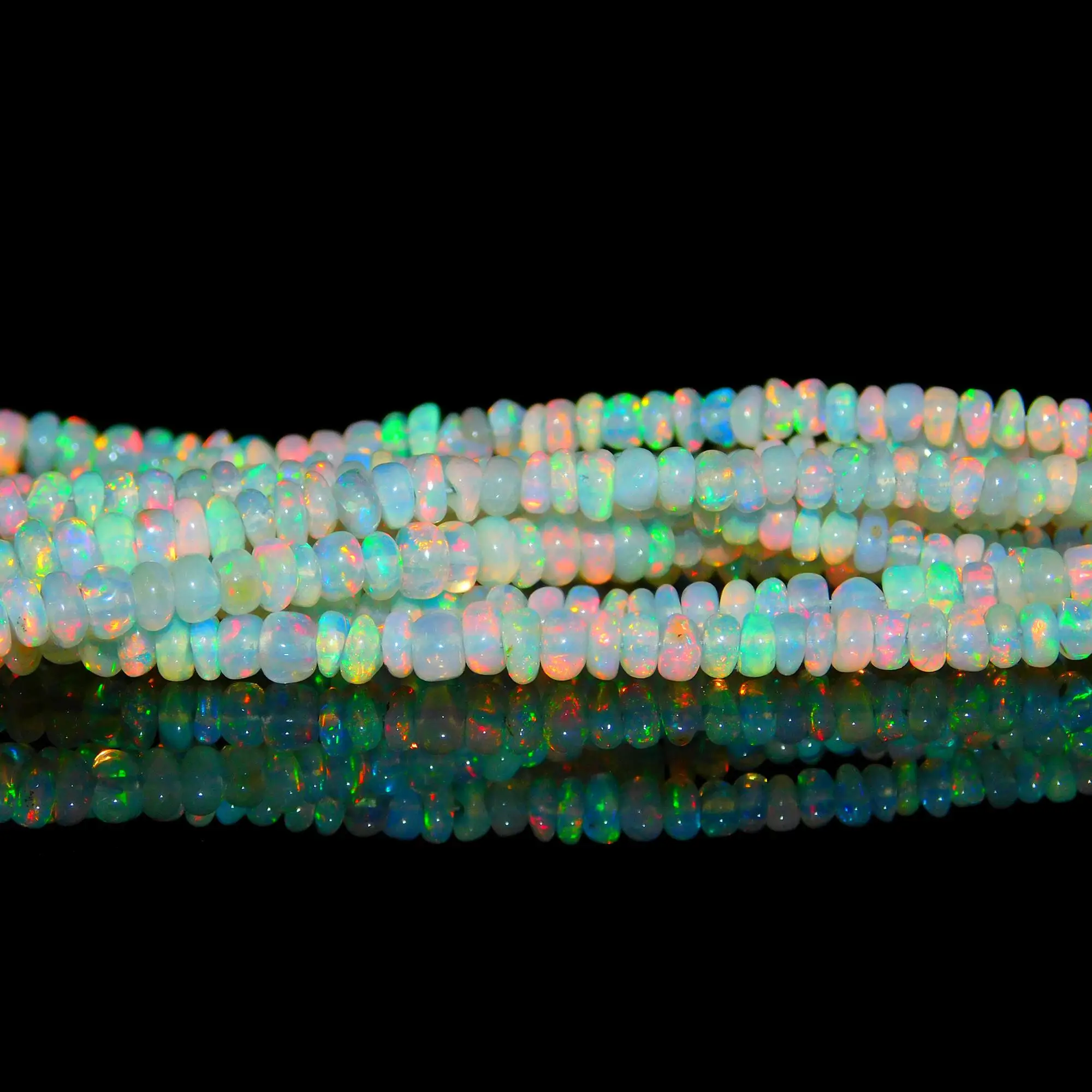 Ethiopian Opal Smooth Rondelle Beads Plain Beads Welo Flashy Fire Beads ...